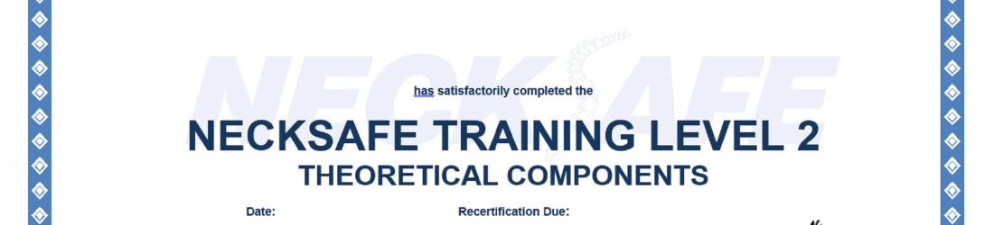 NeckSafe Certifcate Theoretical Level 2 Template - NeckSafe